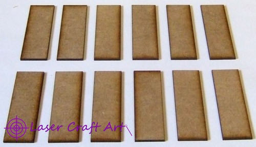 2mm MDF bases 60mm x 20mm pack of 12 for 28/25mm MeG DBMM, ADLG, FOG or ...