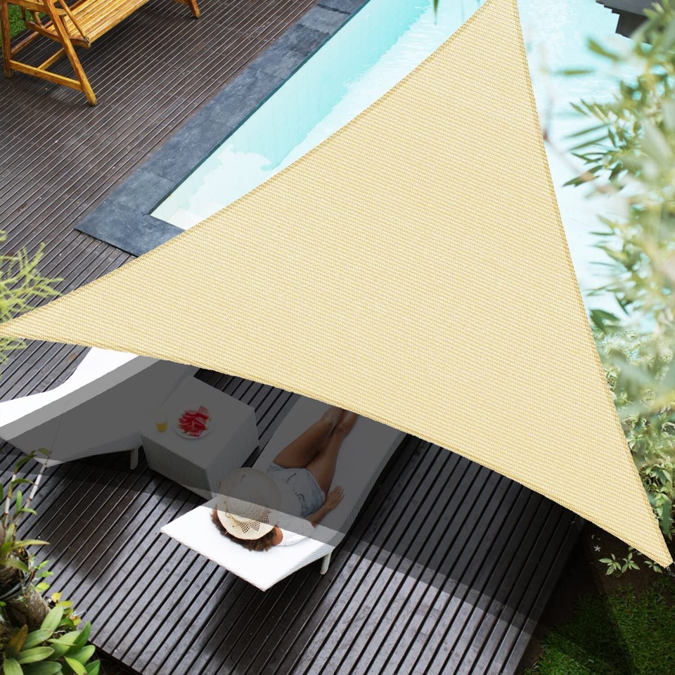 Triangle Sun Shade Sail Patio Awning Outdoor Pool Garden Canopy Shelter ...