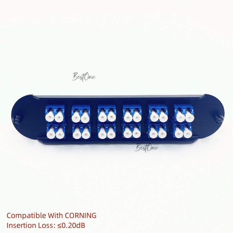 CCH Fiber Panel 12 LC duplex SM Adapters Compatible Corning CCH-01U CCH ...