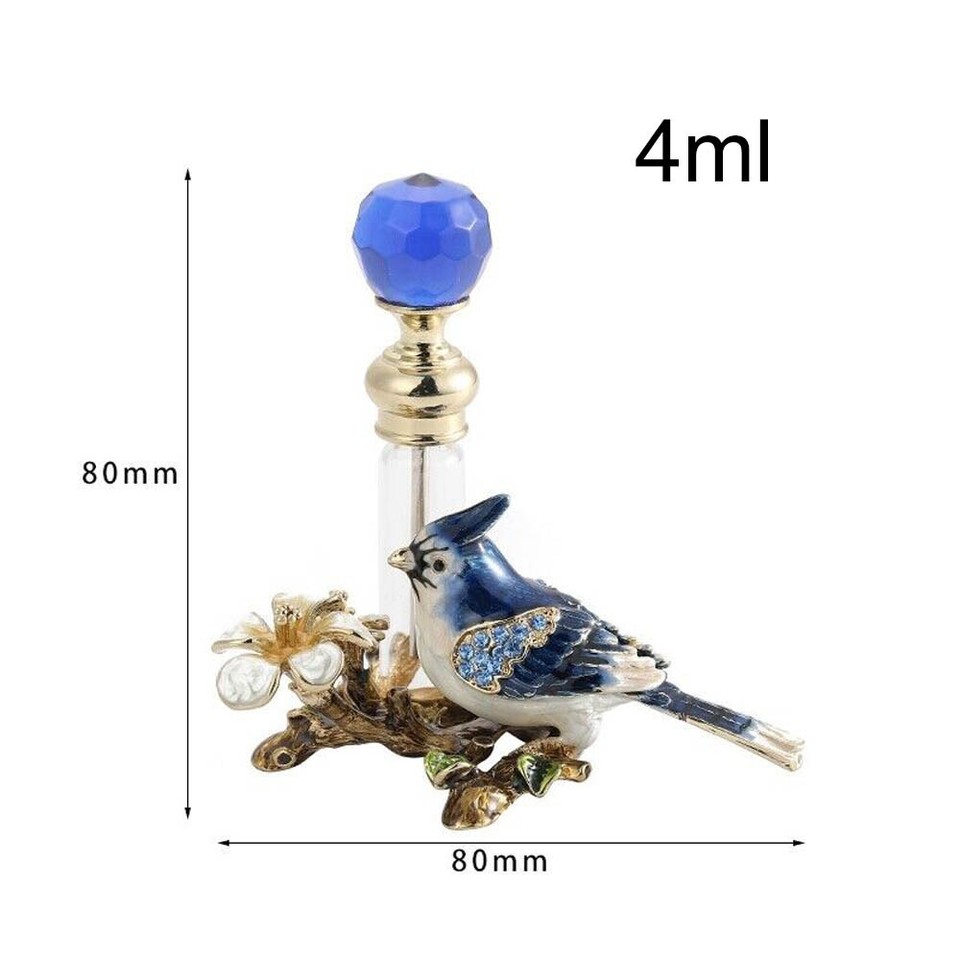 Blue Bird Perfume Bottle Vintage Glass Crystal Empty Essential Oil ...