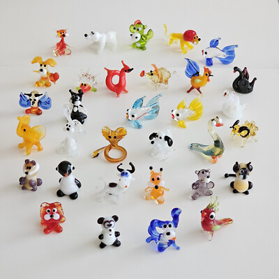Handcrafted Mini Glass Animal Figurines Set of 4 Randomly Selected ...