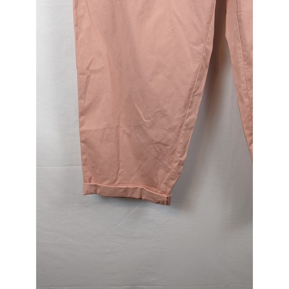 A New Day Crop Pants High-Rise Pleat Capris Straight Leg Coral Small ...