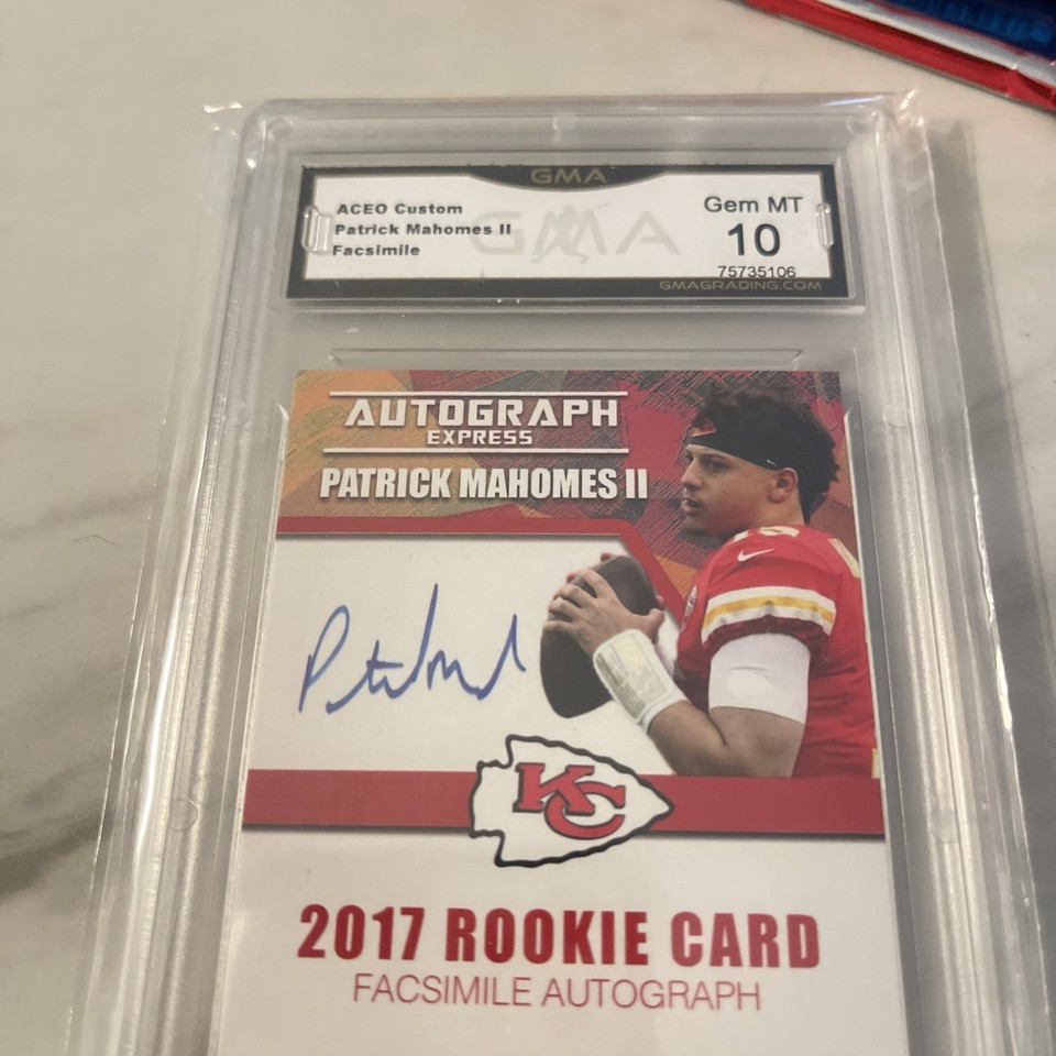 2017 Patrick Mahomes Rookie Card Facsimile Auto GMA GEM MINT 10 | eBay