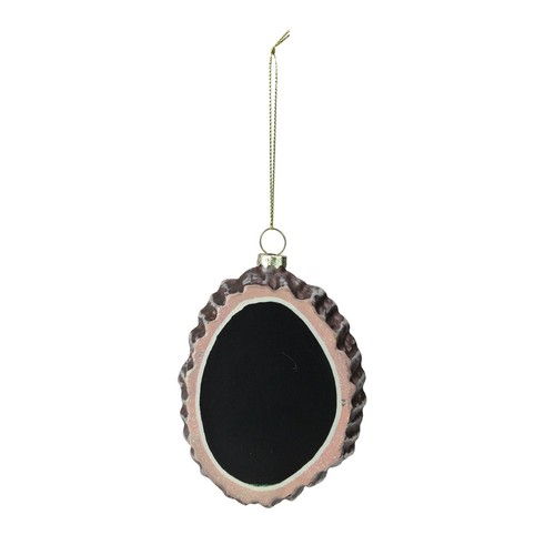 Melrose 4.25" Country Cabin Oval Chalkboard Tree Stump Glass Christmas ...
