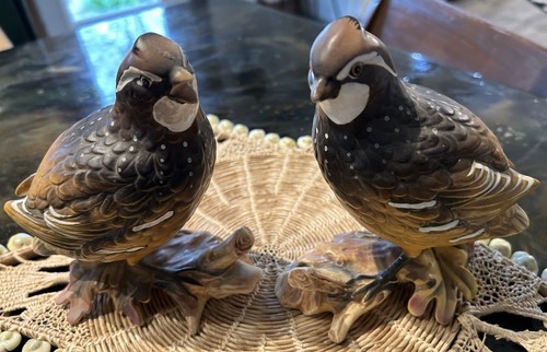 Vintage Pair Of Quail Figurines By Lefton? China Hand Painted | eBay