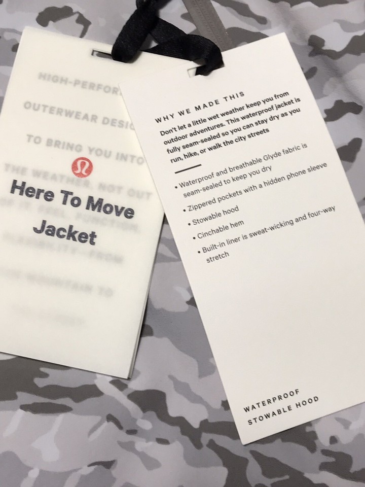 Lululemon Here To Move Jacket Size 6 Evergreen Camo Grey Multi EVCA ...