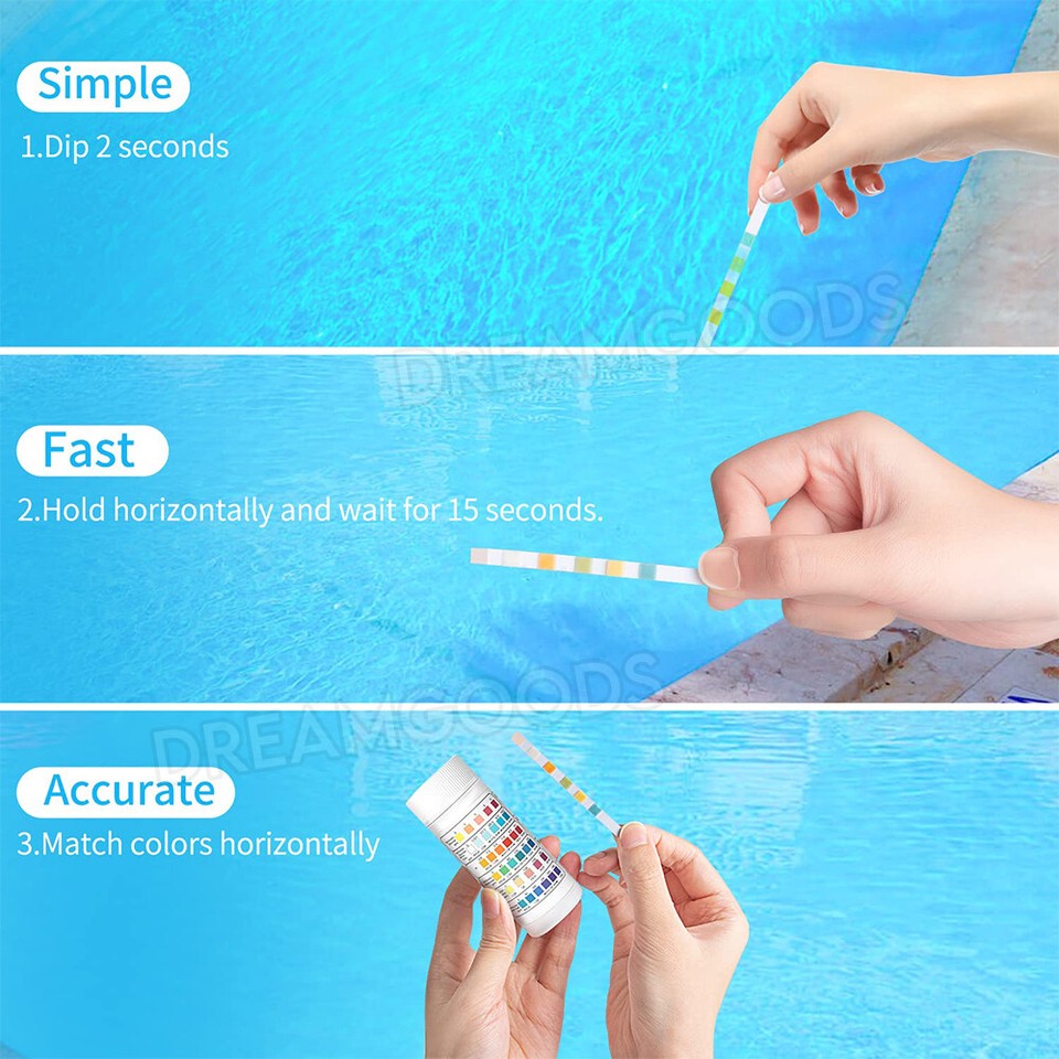Chlorine Dip Test Strips Hot Tub SPA Swimming Pool PH Tester Paper OZ ...