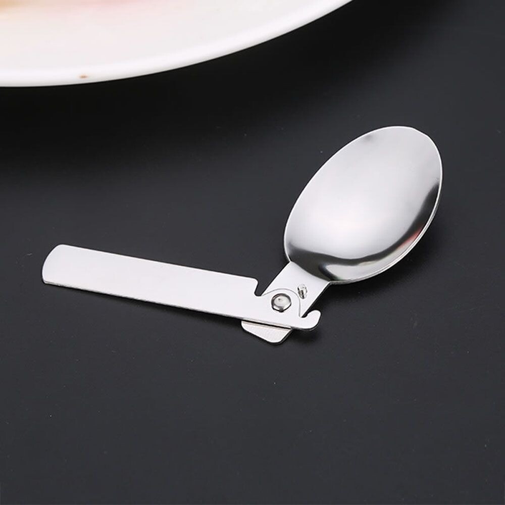 Outdoor Travel Tableware Folding Spoon Silver Dessert Spoon Coffee ...