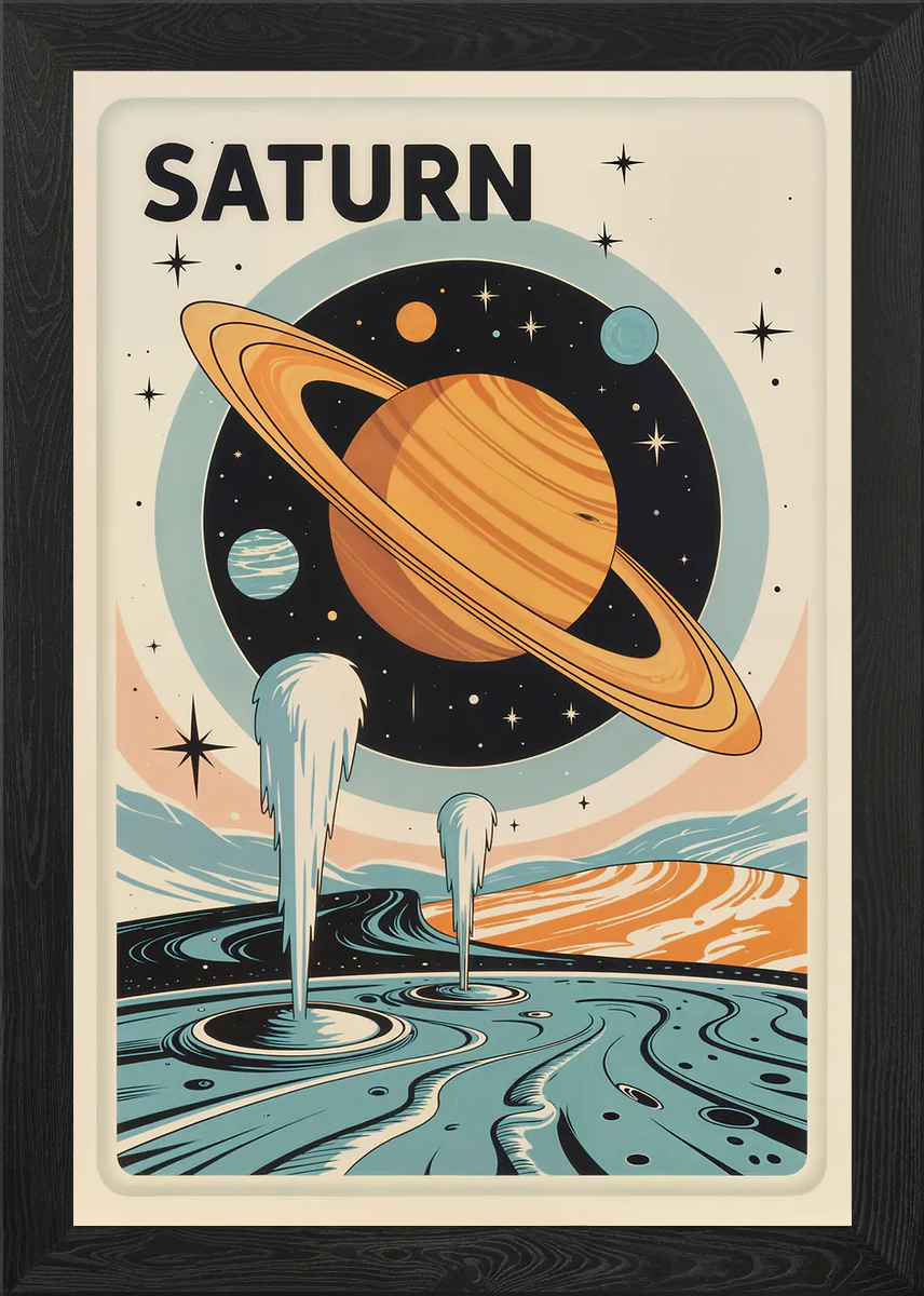 Saturn Planet Print Framed Wall Art Poster Canvas Print Picture | eBay UK