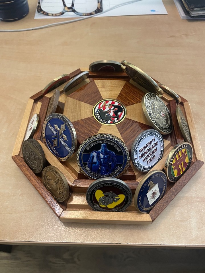 Rotatable Challenge Coin Holder - Maple & Mahogany | eBay