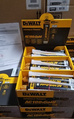 12pc Dewalt Powers Ac100+Gold Acrylic Con. Epoxy Quickshot 10oz Caulk ...