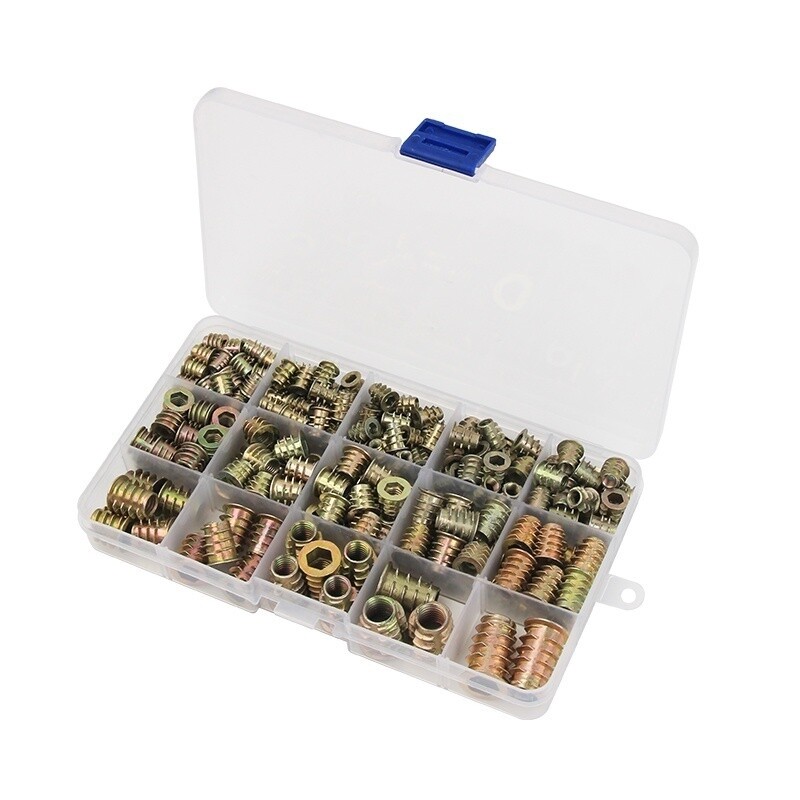 230pcs M4/M5/M6M8/M10 THREADED HEX DRIVE INSERT FIXING WOOD SCREW ...