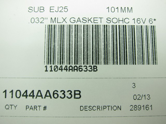 Subaru Six Star 2.5 SOHC Head Gasket Gaskets 11044aa633 Outback ...