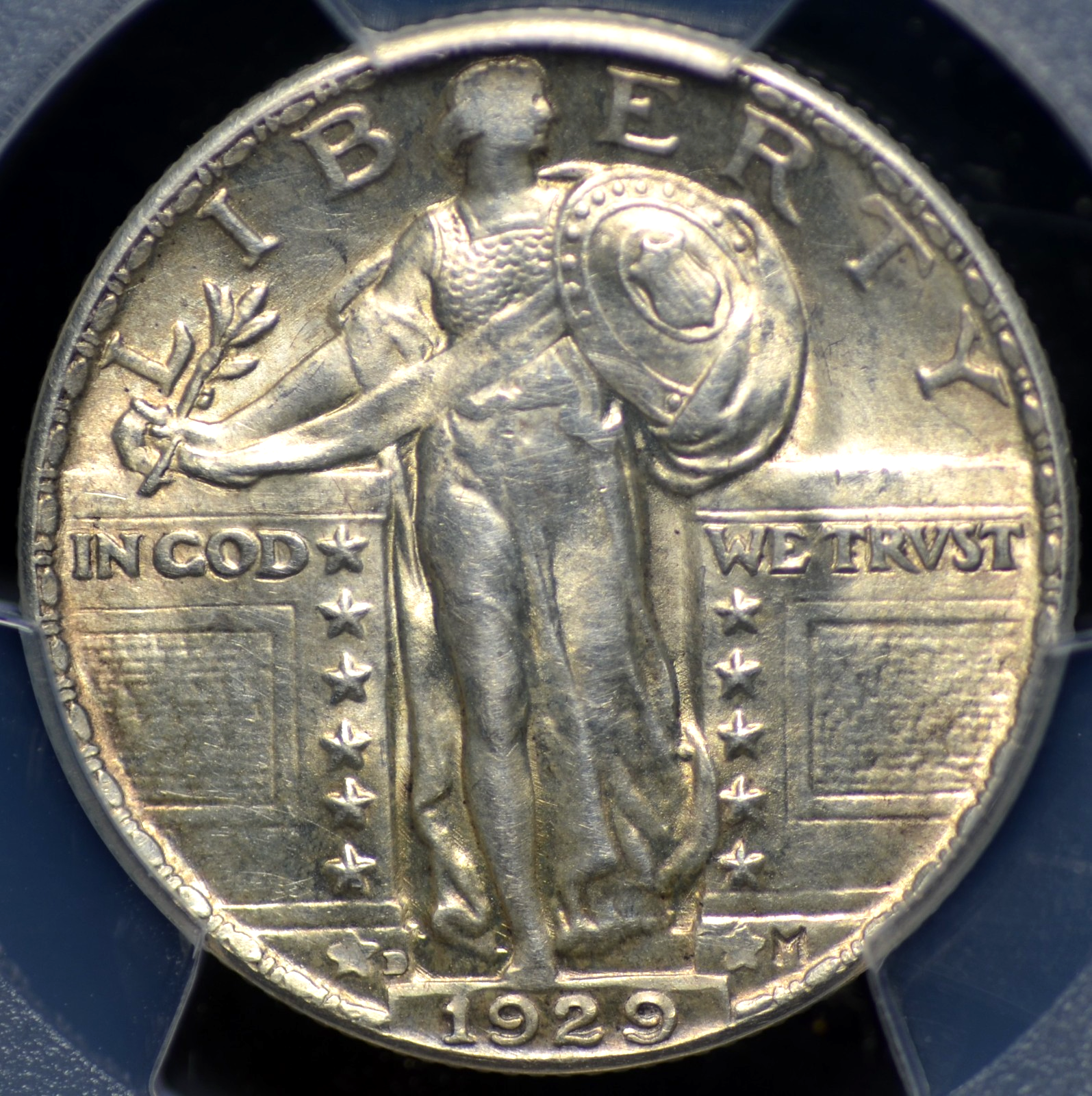 1929 D STANDING LIBERTY QUARTER PCGS MS 63 NICE GLOSSY SILVER SATIN ...