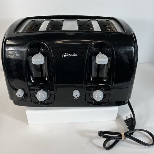 Sunbeam Wide Slot 4-Slice Toaster, Black (003911-100-000) 617999485109 ...