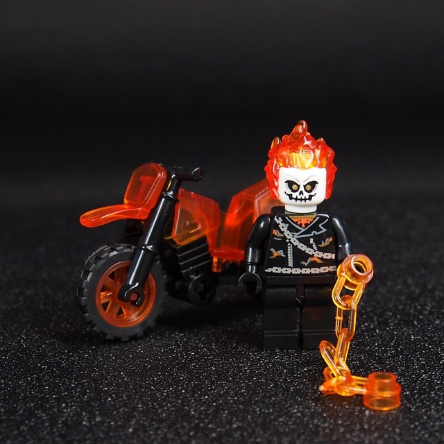 Custom Made GHOST RIDER With Motorcycle Minifigure Figure Movie TV LEGO ...