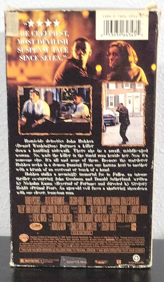 Fallen VHS 1998 - VCR Video Tape Movie - Denzel Washington John Goodman ...