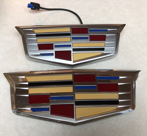 CADILLAC ESCALADE FRONT AND REAR Lift gate EMBLEM WITH COLOR INSERT ...