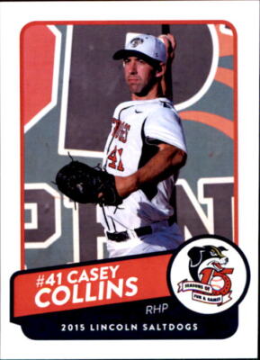 2015 Lincoln Saltdogs Team Issue #3 Casey Collins Glendale Arizona ...