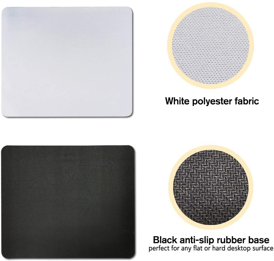 Bulk A-SUB Sublimation Blank Mouse Pad White 66 Ct 3mm Gaming Mousepad ...