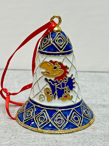 Kansas KU Jayhawks Christmas Enamel Cloisonne Bell Ornament Decoration ...