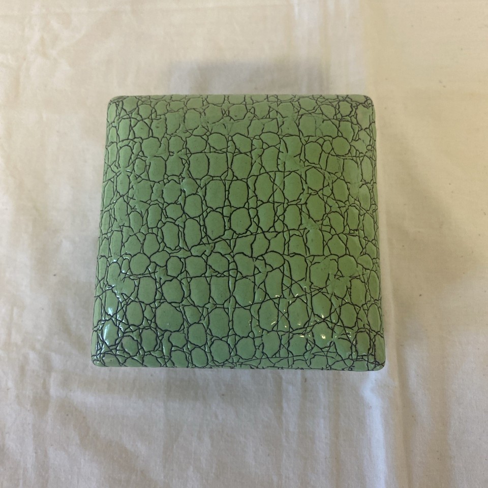 Tozai Home Fabienne Jouvin Green Crackle Glaze Ceramic Trinket Box ...