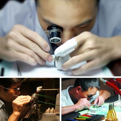 With LED Light 5X Loop Magnifier Monocular Magnifying Glass Jewelers ...