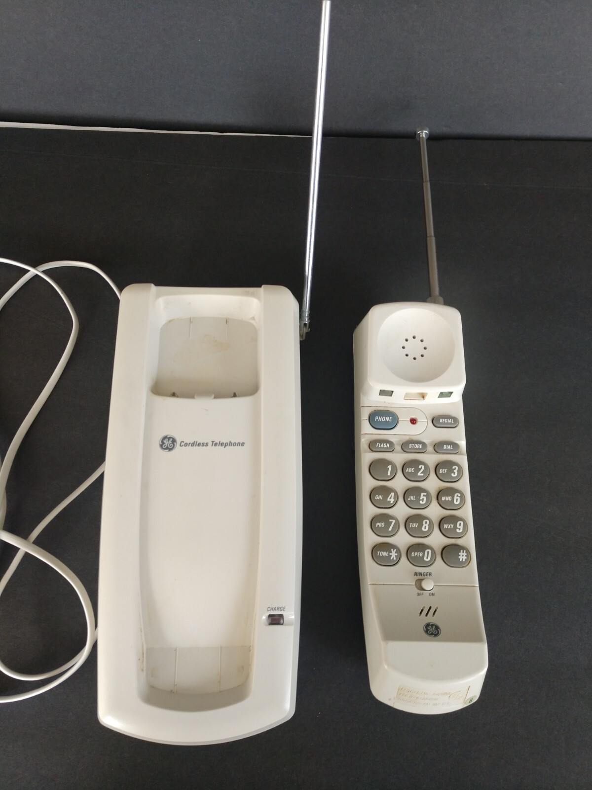 VINTAGE General Electric Corded Phone Desk Wall Mount GE Beige Model 2 ...