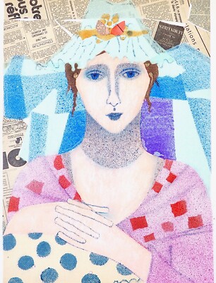 Jacques BOÉRI - Estampe originale - Cotechnigraphie - Femme au chapeau ...