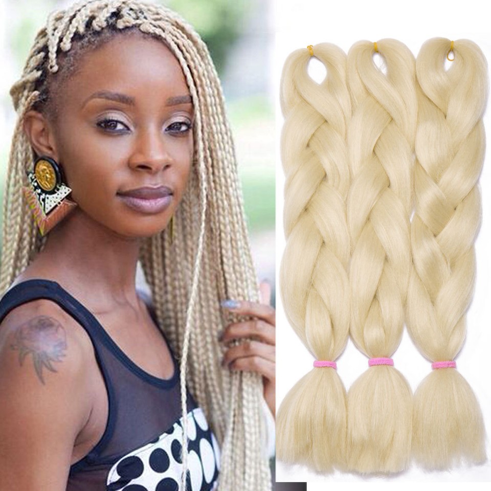 24"Ombre Color Jumbo Braiding Hair Extension Two Tone Color Synthetic ...