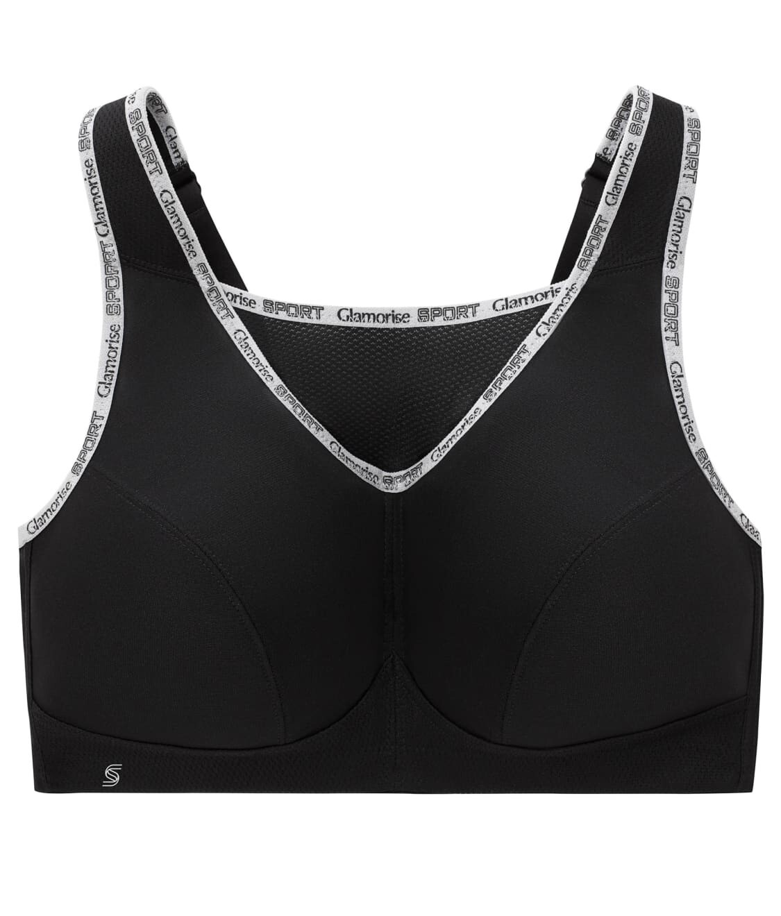 Glamorise BLACK LOGO Plus Size Sport No-Bounce Camisole Bra, US 38I, UK ...