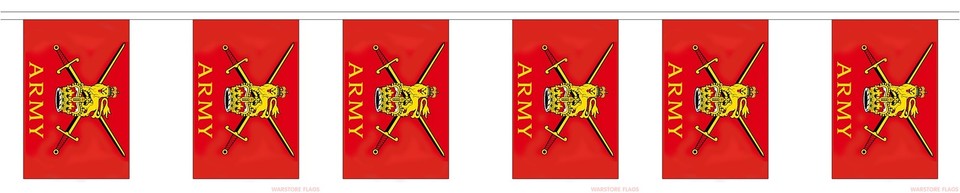 BRITISH ARMY 3 METRE BUNTING 10 FLAGS flag 3M ARMED FORCES DAY Military ...
