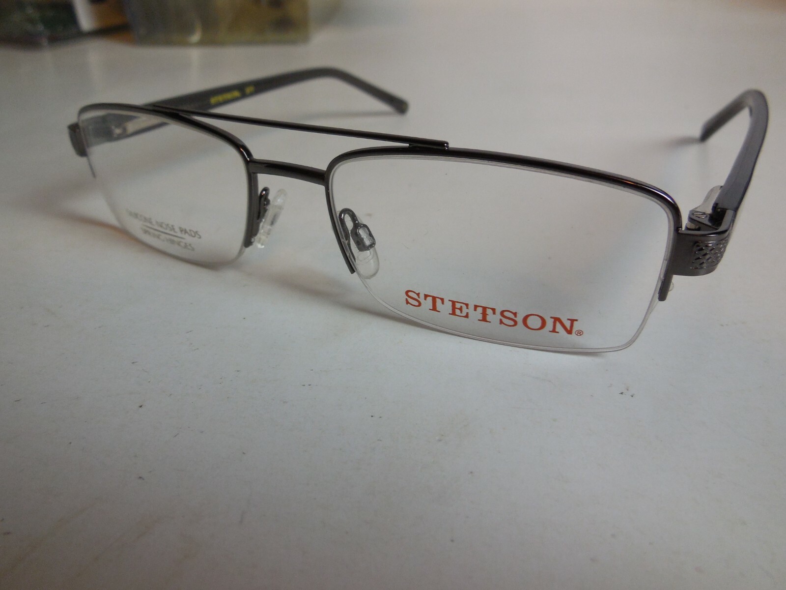 Stetson Eyeglass Frames 277 Zyloware 083 Brown Half Rimless 56-18-140 ...