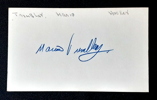 MARIO TREMBLAY AUTHENTIC AUTOGRAPH / HAND SIGNED NHL HOCKEY SIGNATURE ...