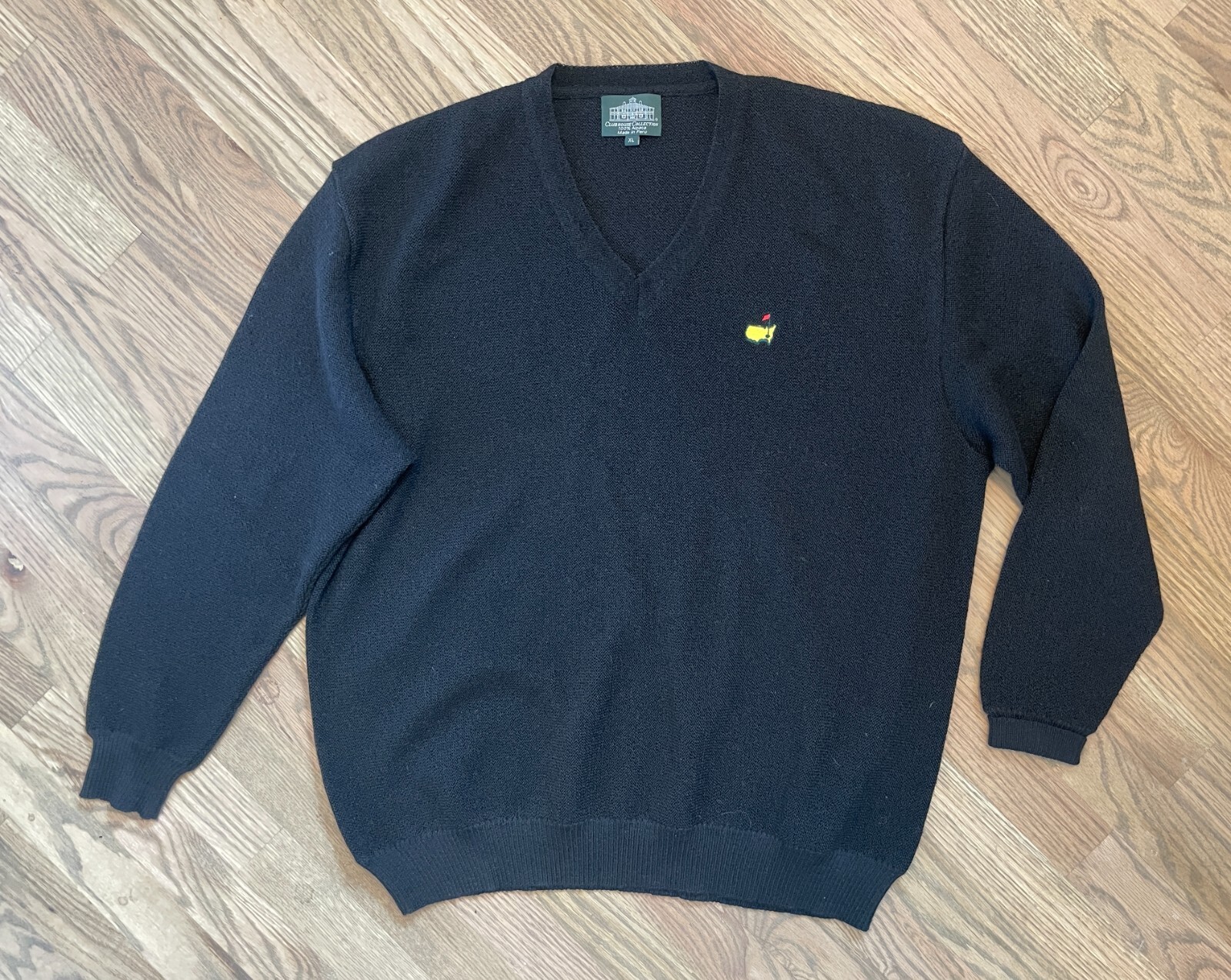 Men's Clubhouse Collection Masters 100% Alpaca Black V Neck Sweater Sz ...