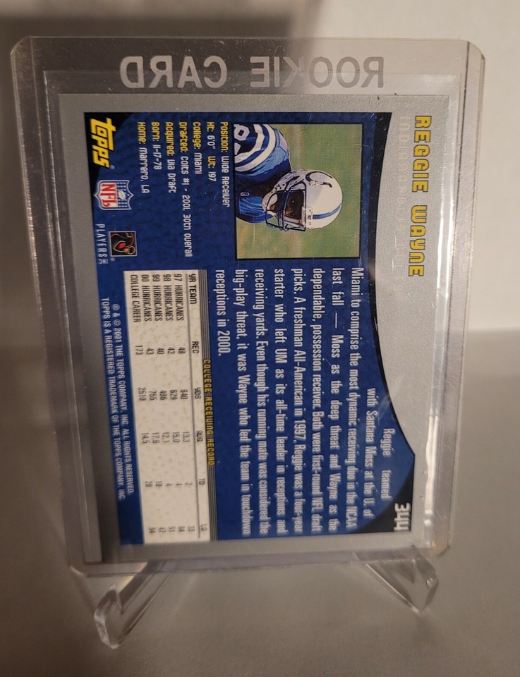 2001 Reggie Wayne Topps Rookie Card Indianapolis Colts Card# 344 | eBay