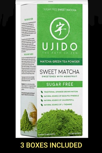 UJIDO MATCHA GREEN TEA POWDER SUGAR FREE 30-2OG PACKETS READY MIX NIB ...