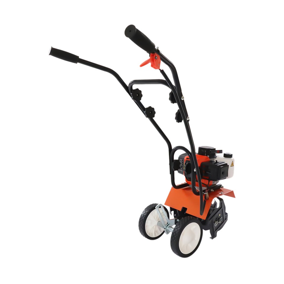 2 Stroke 43CC Mini Tiller Gas Powered Rototiller Garden Farm Cultivator ...