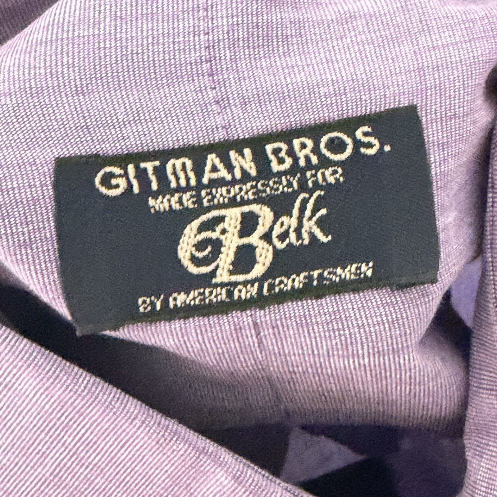 VINTAGE Gitman Bros Shirt Mens Large L Purple Long Sleeve Cotton Made ...