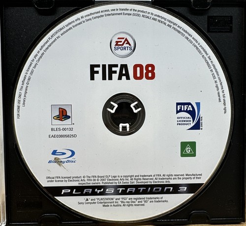 Ea Sport Fifa 08 Playstation 3 PS3 Game DISC ONLY In Good Condition ...