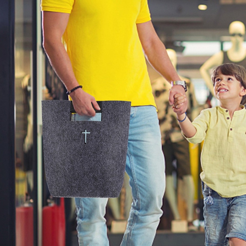 2Pcs Bible Carrying Case Shopping Bag Bible Bag Felt Tote Church Bag ...