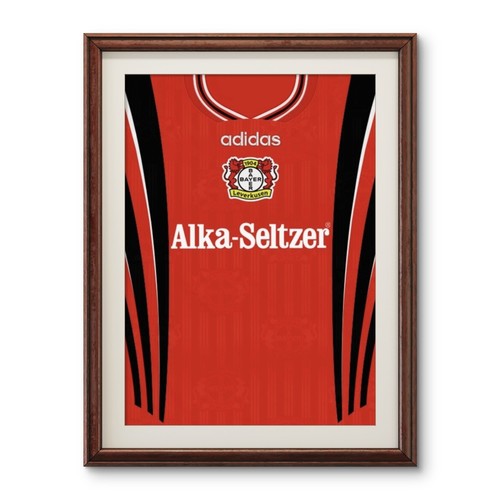 Bayer Leverkusen Home Shirt Print, Leverkusen Retro Soccer Kit. A4 ...