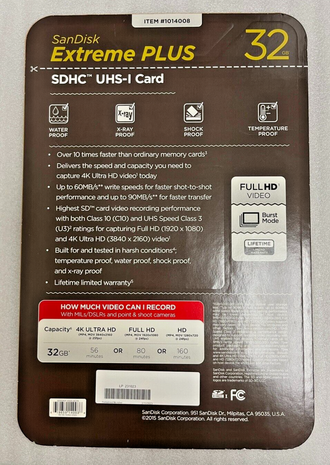 SanDisk Extreme Plus 32GB Micro SDHC 90MB/s UHS-I with Adapter 4K UHD ...