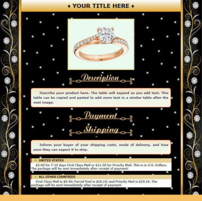 AUCTION TEMPLATE Pearls Gems Jewelry Border Design - FREE Shipping | eBay