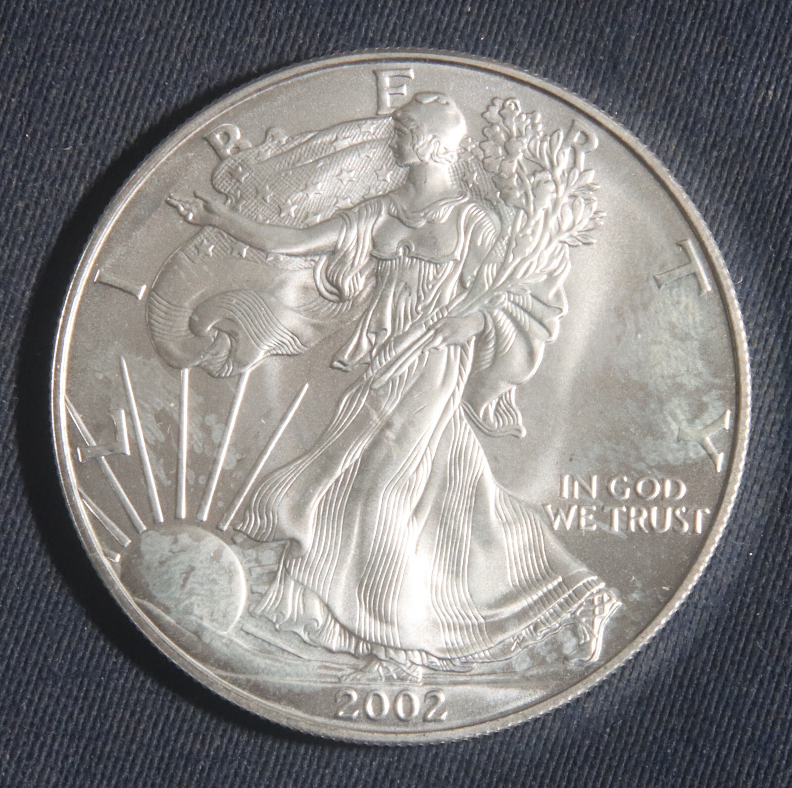 2002 SILVER AMERICAN EAGLE 1 OZ FINE SILVER LOT 100438 | eBay