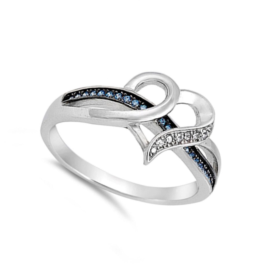 Heart Blue CZ Promise Ring New .925 Sterling Silver Band Sizes 5-10 | eBay