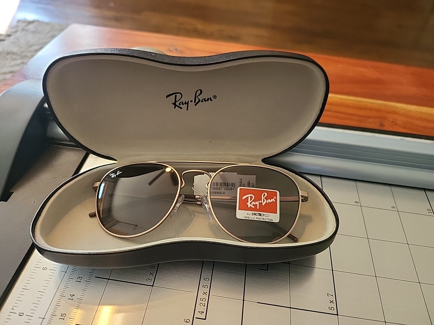 ORIGINAL NEW Ray-Ban Unisex RB3589 9013/73 Gold / Brown Sunglasses 55 ...