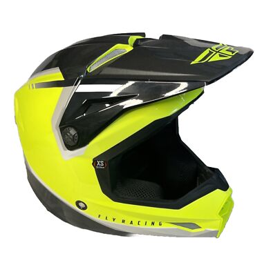 Fly Racing Kinetic Vision Helmet XS Hi Viz/Black 73-8651XS | eBay