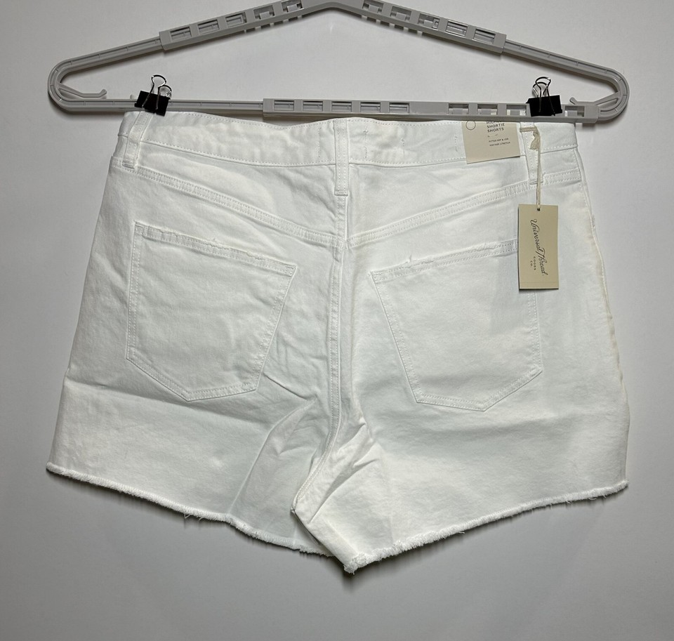 Women's High-Rise Shortie Jean Shorts - Universal Thread White 18 | eBay