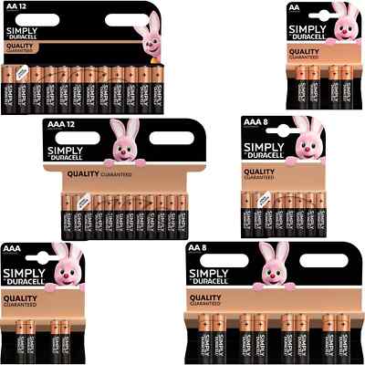 Duracell AA AAA Batteries Simply Alkaline Long Lasting LR03, LR6 Far ...